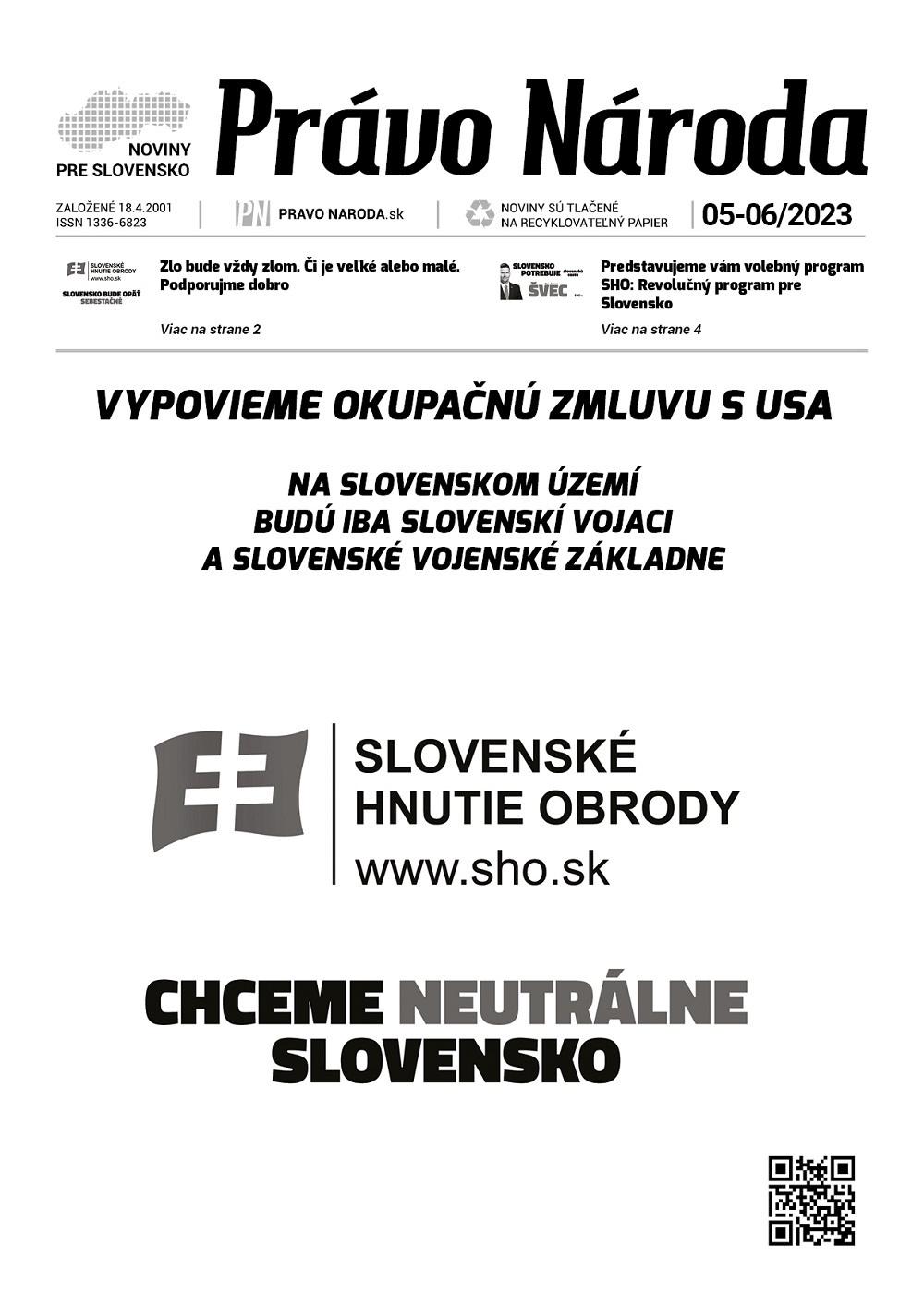 Najnovšie číslo novín Právo Národa je už na ceste k vám: Vypovieme ...